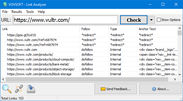How to Check Redirects using Link Analyzer - Vovsoft